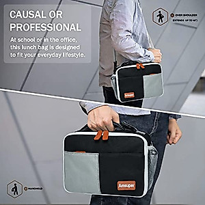 Lunch Boxes/Lunch Bag One Size,Insulated Lunch Bag with FDA Silicone Lids ,Lunch Box Insulated Lunch Container,Lunch box small, Gray