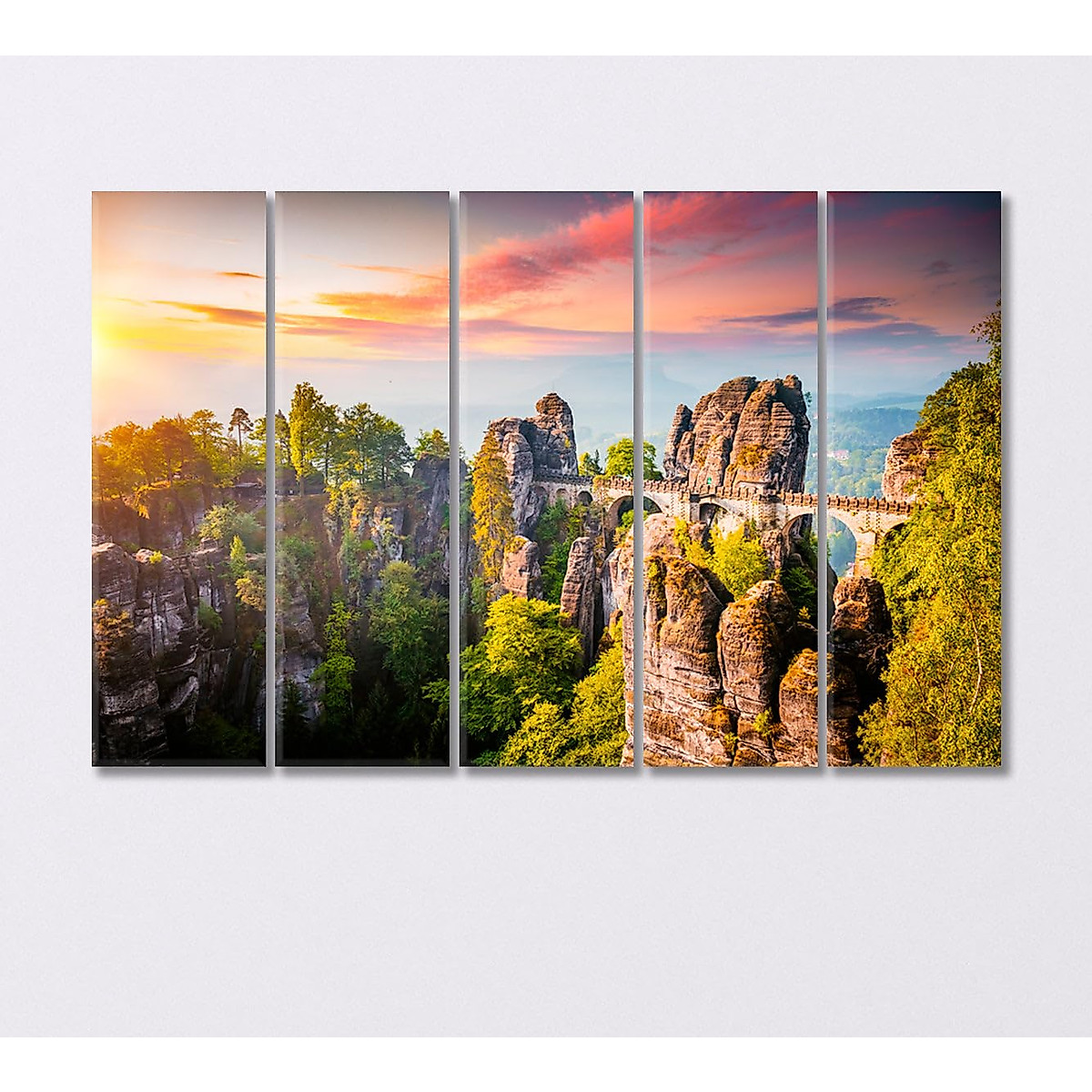 Elbe Sandstone Mountains Germany Canvas Print 1 Panel / 36x24 inches