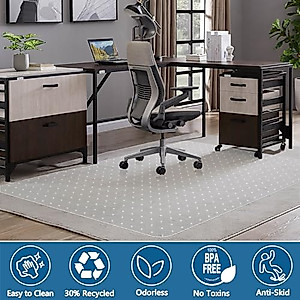 Office Chair Mats for Carpeted Floors, 46” x 60” Large Desk Floor Mat for Low Pile Carpet, Clear Floor Protector for Rolling Chair, Easy Glide, Easy to Clean (Rectangle)