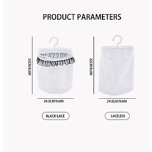 FOKAI Mesh laundry bags for delicates, laundry bag, drying rack clothing, laundry bags mesh wash bags and fruit and vegetable storage. nailless, lingerie bags for washing delicate 2Pc (white), TC0326