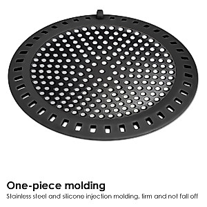 Seatery 2PCS Shower Hair Drain Catcher/Strainer/Cover/Filter/Trap, Bathtub Drain Strainer Hair Catcher, Hair Stopper for Bathroom Sink/Floor Drain, Stainless Steel and Silicone Drain Protector, Black