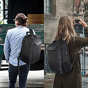 DEEGO Business Backpack for Men, TSA Approved Laptop Backpack for Men with USB Charging Port, Water Resistant Durable Anti Theft Work Backpack for Men Women Fits 15.6 Inch Laptop, Black