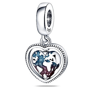 LIGHTDOG 925 Sterling Silver Charm fits Pandora Charm Bracelet Necklaces Pendant Bead Charms Jewelry Gift for Women Family Friends