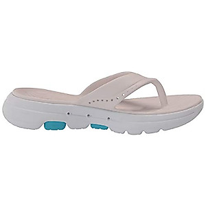 Skechers Women's FOAMIES GOwalk 5 - Bali Sport Sandal, White, 10