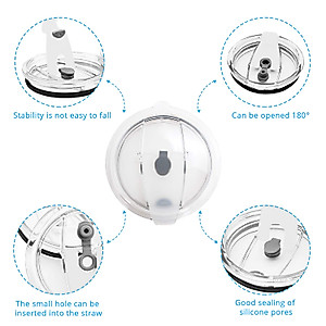 KUFUNG Tumbler Lids Spillproof 20 oz, Splash Resistant Lid for Tumbler/For Yeti Rambler/Coffee Mug and More Cooler Cup (Grey, 20 OZ)