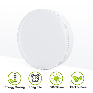 AUIOMUTO GX53 LED Light Bulb,7W Daylight 6000K Replacement Traditional Halogen GX53 Spotlight for Cabinet, Exhibition, Showcase, Shop Showroom, Ceiling Lamp