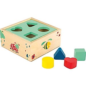 small foot wooden toys Small Foot Wooden Toys Shape-Fitting Activity Cube "Move it!" playset designed for children 12+ months, Multi (10944)