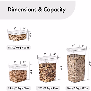 Neoflam Airtight Smart Seal Food Storage Container (Set of 3) | Crystal Clear Body | Modular, Stackable, Nestable Design | Easy to Clean, BPA Free (2.7L, Rectangular)