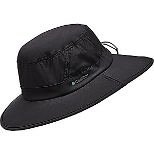 Coolibar UPF 50+ Men's Women's Fore Golf Hat - Sun Protective (Large/X-Large- Black)