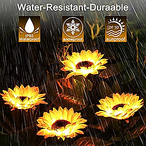 AHNNER Sunflower Solar Lights Outdoor Garden Decorative, 26'' Fall Solar Garden Lights, Solar Flower Lights IP65 Waterproof for Yard Patio Porch Backyard (2 Pack)