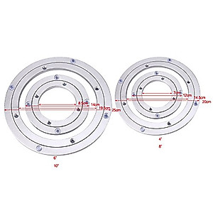 Heavy Duty Lazy Susans Turntable Bearings Rotating Bearing Plate, Aluminium Alloy Round Swivel Plate Susan Hardware for Kitchen Resturant Rotating Table Serving Tray(6 inch)