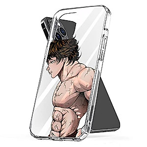Phone Case Compatible with iPhone Samsung Galaxy Baki 6 The Xr Grappler X : S21 Baki 13 Hanma 8 Fanart 7 11 12 Pro Max Se 2020 S10 S20 Waterproof Accessories Scratch Transparent