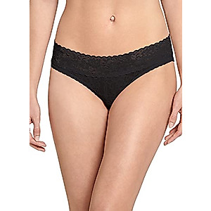 Jockey Women's Underwear Allover Lace Bikini, Black, M