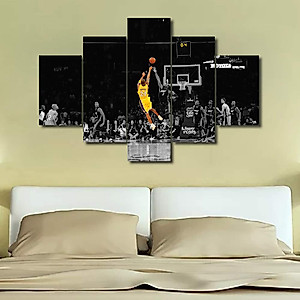 Large Canvas Art Prints Kobe Bryant's Game Winning Shot Picture Forever Legend Inspirational Art for Home Wall Decor, Black Mamba Posters for Men Boys Room Decorations for Bedroom, Office (60"W40"H)