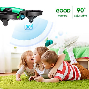 Loolinn | Drones for Kids with Camera - Mini Drone, Remote Control Quadcopter UAV with 90° Adjustable Camera, Security Guards, FPV Real Time Transmission Photos and Videos (Gift Idea)