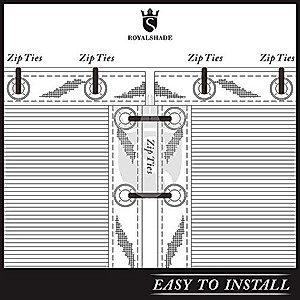 Royal Shade 5' x 10' Black Fence Privacy Screen Windscreen Cover Netting Mesh Fabric Cloth - Cable Zip Ties Included - WE Make Custom Size
