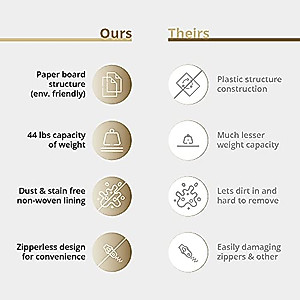 Foldable Clothes Storage Bag Organizer Dual Access Magnetic Bins Strong Handle Quality Fabric for Collapsible Closet Boxes Under the Bed Linen Bedding Blankets 2 Pack (Sand Brown, Large)