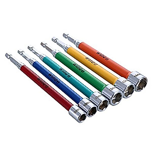 Wiha 70487 6 Piece Color Coded Magnetic Nut Setter Metric Set
