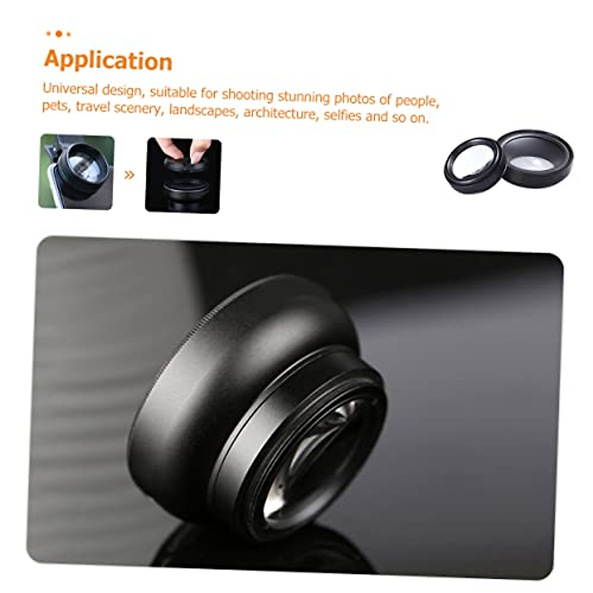 Macro Lens for Mobile Phone Lens Macro Lens for Phone Camera Phone Macro Lens Phone Photography Lens Wide Angle Lens for Phone Smartphone Lens Black Plastic Wide-Angle Lens