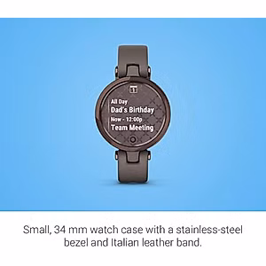 Garmin Lily™, Small Smartwatch with Touchscreen and Patterned Lens,Heart Rate Monitor Dark Bronze