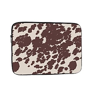 Cow Textured Print Brown 13 inch Portable Laptop Sleeve Compatible with MacBook Air Notebook Computer Case for Men Women College School Students