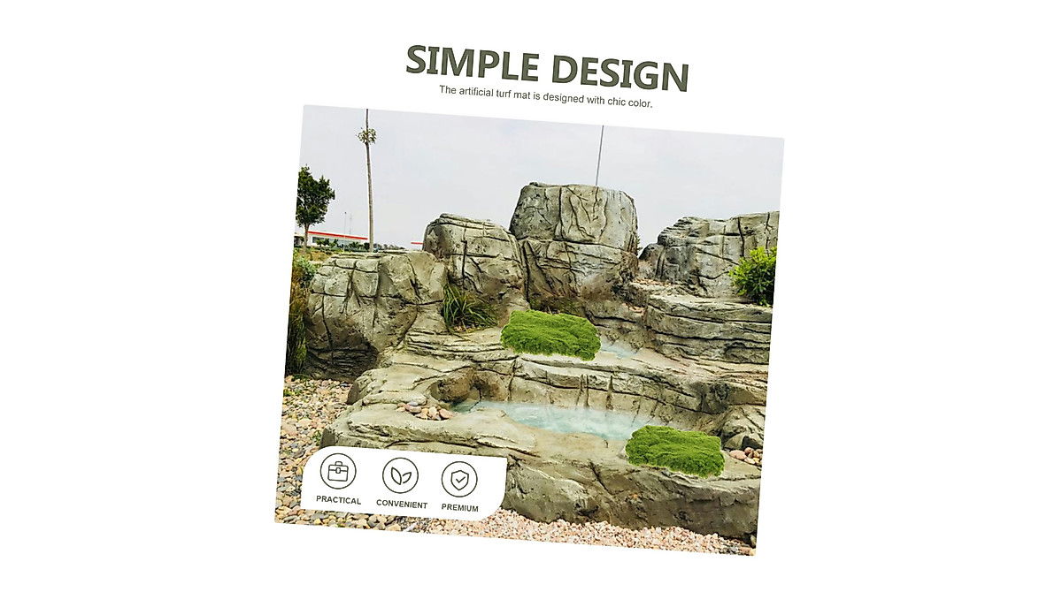 Toddmomy 3pcs Artificial Turf - Realistic Sand Table Decor