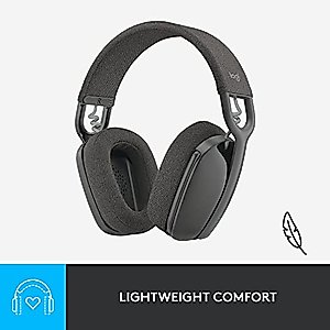 Logitech Zone Vibe 100 Lightweight Wireless Over Ear Headphones with Noise Canceling Microphone, Advanced Multipoint Bluetooth Headset, Works with Teams, Google Meet, Zoom, Mac/PC - Graphite