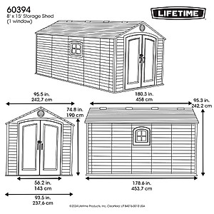 Lifetime Outdoor Storage Shed, 8 x 15 Foot
