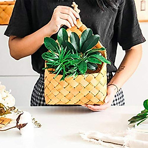 UXZDX Woven Wall Hanging Flower Basket Wall Decoration Storage Basket Hanging Basket Flower Basket Flower Plant Storage Basket, Natural Material,Handmade