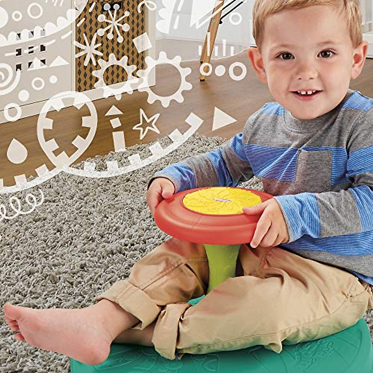 Playskool Sit ‘n Spin Classic Spinning Activity Toy for Toddlers Ages Over 18 Months (Amazon Exclusive),Multicolor