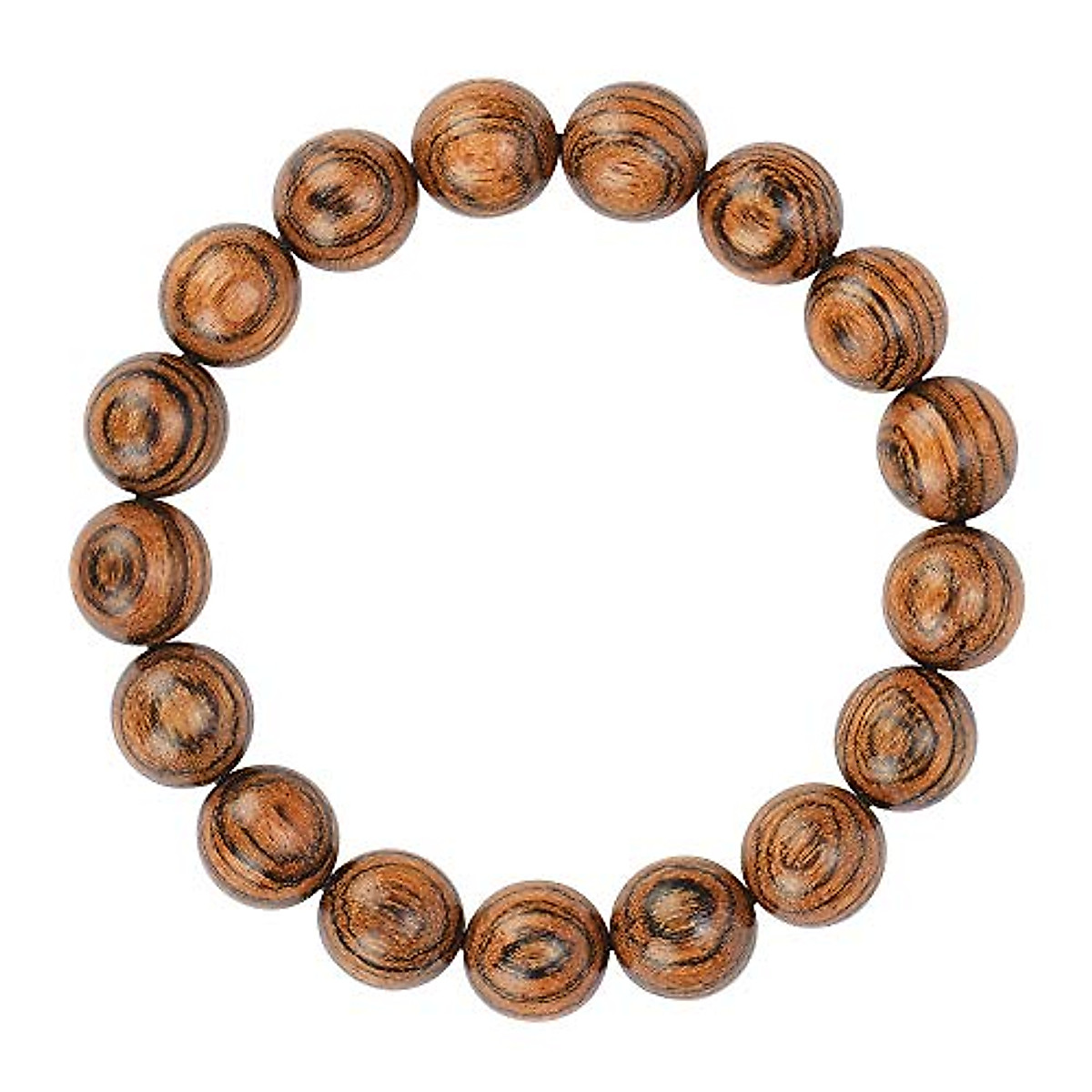 anzhongli Prayer Beads Bracelet 12MM for Men and Women Beaded Bracelet Sandalwood Elastic(12mm 17 beads Tiger skin)