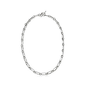 Ross-Simons Italian Sterling Silver Paper Clip Link Toggle Necklace. 16 inches