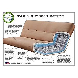 Kodiak Furniture Full-Size Faux Leather Futon Mattress in Java Brown-Frame Not Included