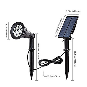T-Sun Color Changing Solar Spotlights, 7 LED Seperate Solar Landscape Spotlights Auto Solar Garden Lights for Trees, Pond, Yard, Driveway, Pool Area(Colorful-2 Pack)