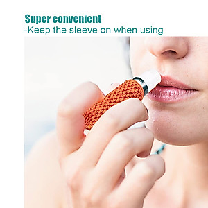 WKieason Lip Balm Sleeves Holder Keychain 5pcs Clip on Chapstick Keychain Holder Pouch Tight-Knit Elastic Lipstick Key Chain Holder