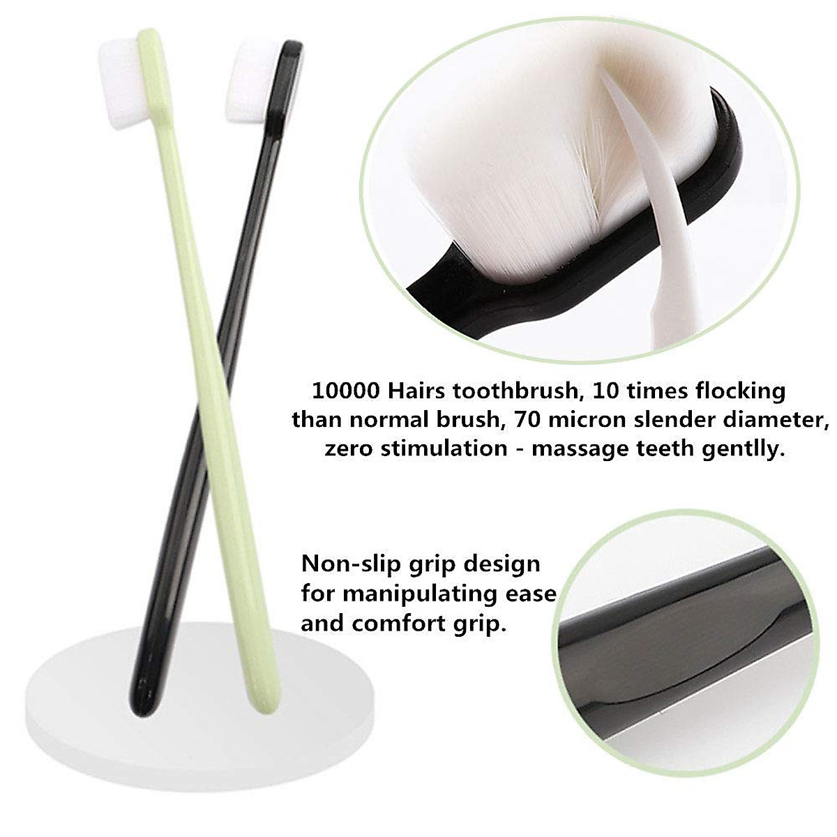 KAHIOE 4PCS/Pack 10000 Hairs Toothbrush Dental Oral Care Teeth Brush for Tooth Sensitivity Children Deciduous Tooth Pregnant Woman Postpartum