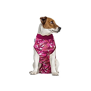 Suitical Recovery Suit for Dogs | Spay and Neutering Dog Surgery Recovery Suit for Male or Female | Soft Fabric for Skin Conditions | 2XS | Neck to Tail 13.0”-16.5” | Pink Camouflage