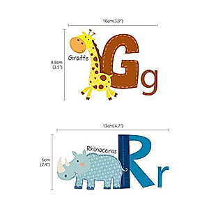 DECOWALL DS-8002 Animal Alphabet Kids Wall Stickers Wall Decals Peel and Stick Removable Wall Stickers for Kids Nursery Bedroom Living Room (Small) Decor