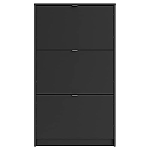 Tvilum, Black Matte Bright 3 Drawer Shoe Cabinet