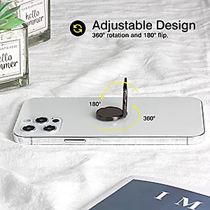 [2 Pack] Cat Ears Glossy FinishCell Phone Ring Holder Stand, 360 Degree Rotation Finger Ring Kickstand with Polished Metal Phone Grip for Magnetic Car Mount, Smartphone Accessories（Black）