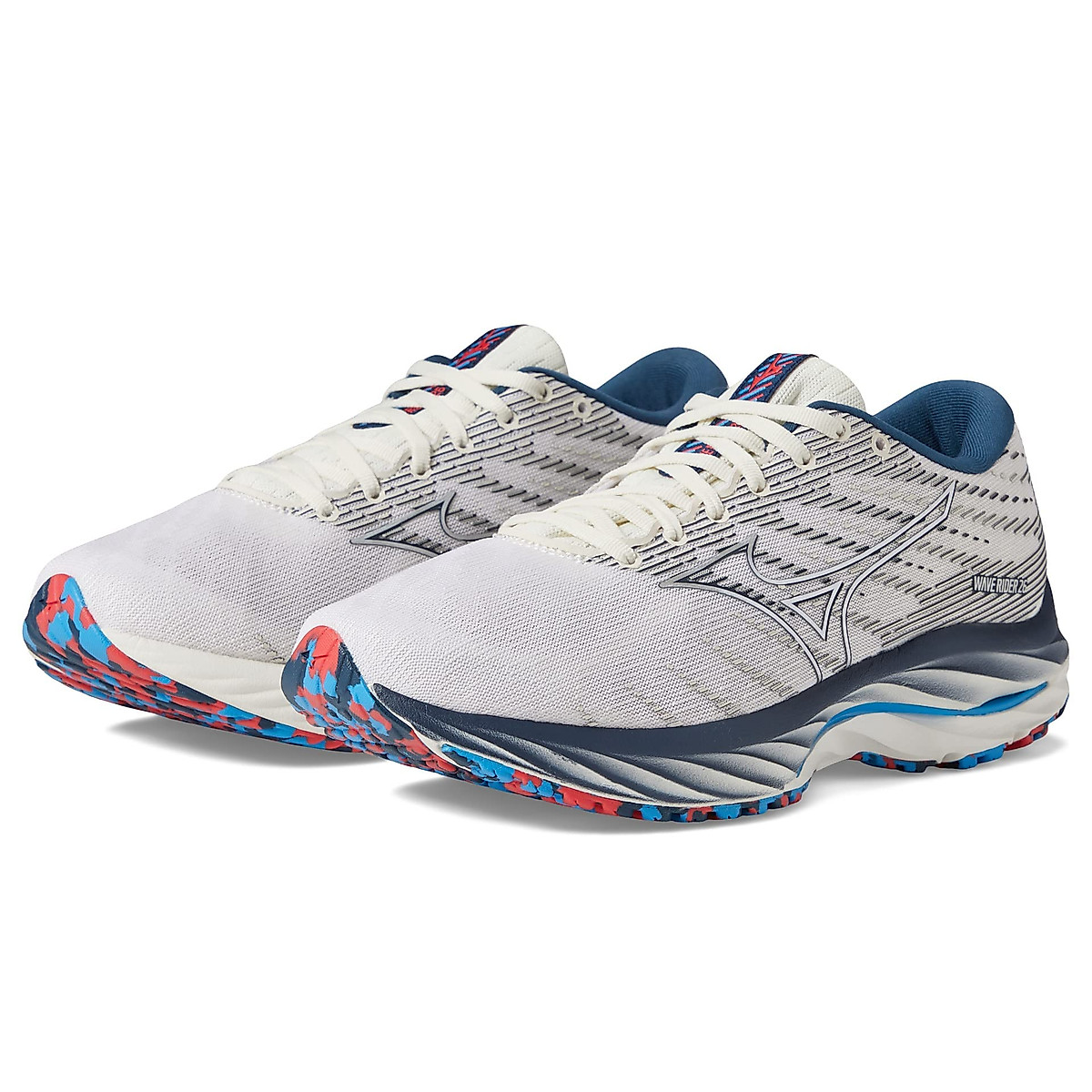 Mizuno Women's Wave Rider 26 | Neutral Running Shoe | Snow White/Silver | US 8