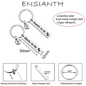 ENSIANTH Pregnancy Announcement Gift New Auntie/Uncle Gift Auntie to Be Uncle to Be First Time Aunt Uncle Gifts with Baby Footprint Charm (Auntie/Uncle to Be)