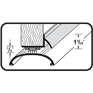 M-D Building Products 48998 L-Shaped Door Bottom with Dripcap DCV 50, 36 Inches, Satin Nickel