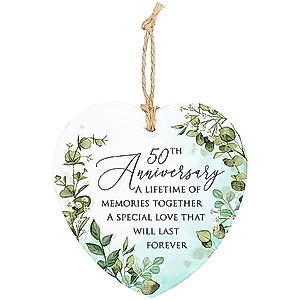 Carson 50th Anniversary Celebration Ornament - Celebration of Marriage Gift for 50 Years Together - Stoneware Ornament for Wedding Anniversary