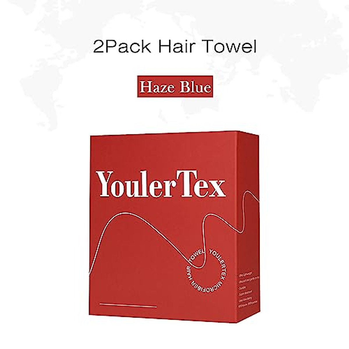 YoulerTex Microfiber Hair Towel Wrap - 2Pack Hair Head Drying Turban Curly Fast Absorbent Dry Anti Frizz Twist Plopping Long Shower Turban for Women with Button(Haze Blue)