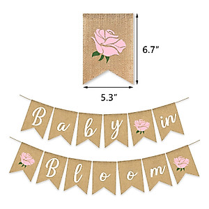 Gankbite Baby In Bloom Burlap Banner Flower Baby Shower Decoration Rustic Plant Sweet Girl Pink Floral Theme Party Supplies