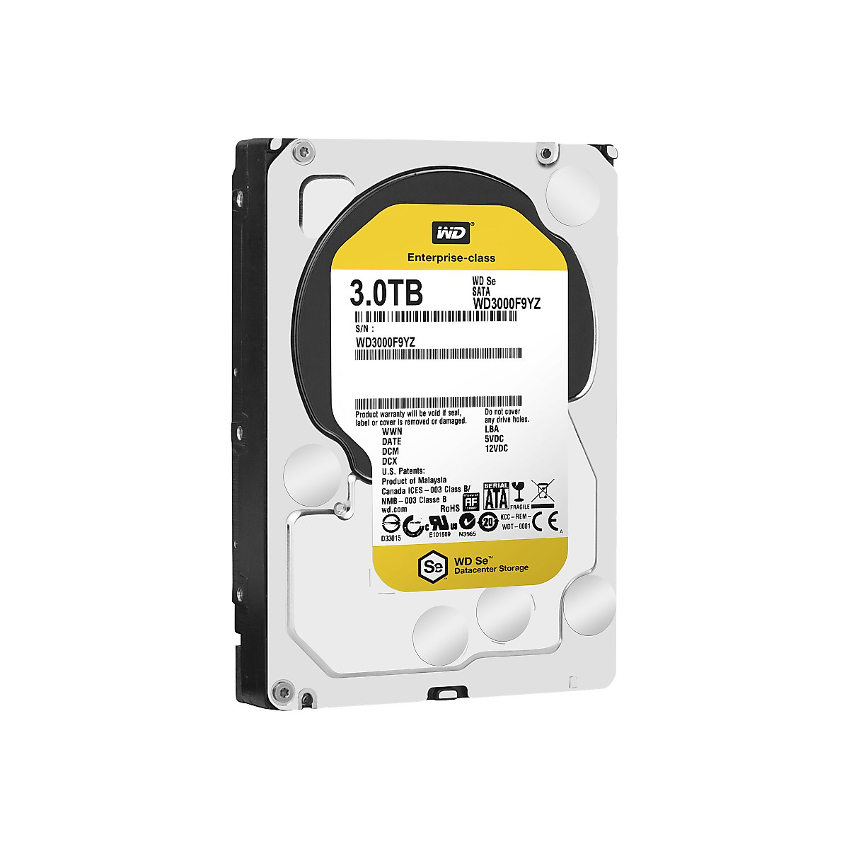 WD SE 3TB Datacenter Hard Disk Drive - 7200 RPM SATA 6 Gb/s 64MB Cache 3.5 Inch - WD3000F9YZ