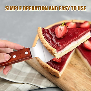 40 Pack Pie Server Pizza Spatula Stainless Steel Pie Spatula Wood Handle Easy to Grip Cake Cutter Pie Slicers Utensils, 9.8 x 2.4 Inches