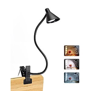LiFMIRA Clip on Light USB Reading Light 3 Color Modes 10 Brightness Levels Eye Care Clamp Light Flexible Gooseneck Dimmable Reading Lamp Clip on Lamp for Bed Headboard Desk Bedside Dorm (Black)