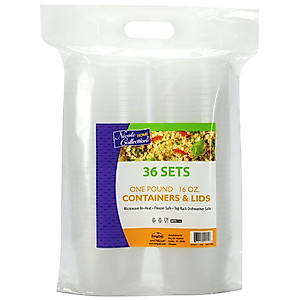 Premium Clear Deli Containers with Lids - 16 oz. (Pack of 36) - Leak-Proof Design for Fresh and Convenient Food Storage - Perfect for Home, Cafes, and Restaurants